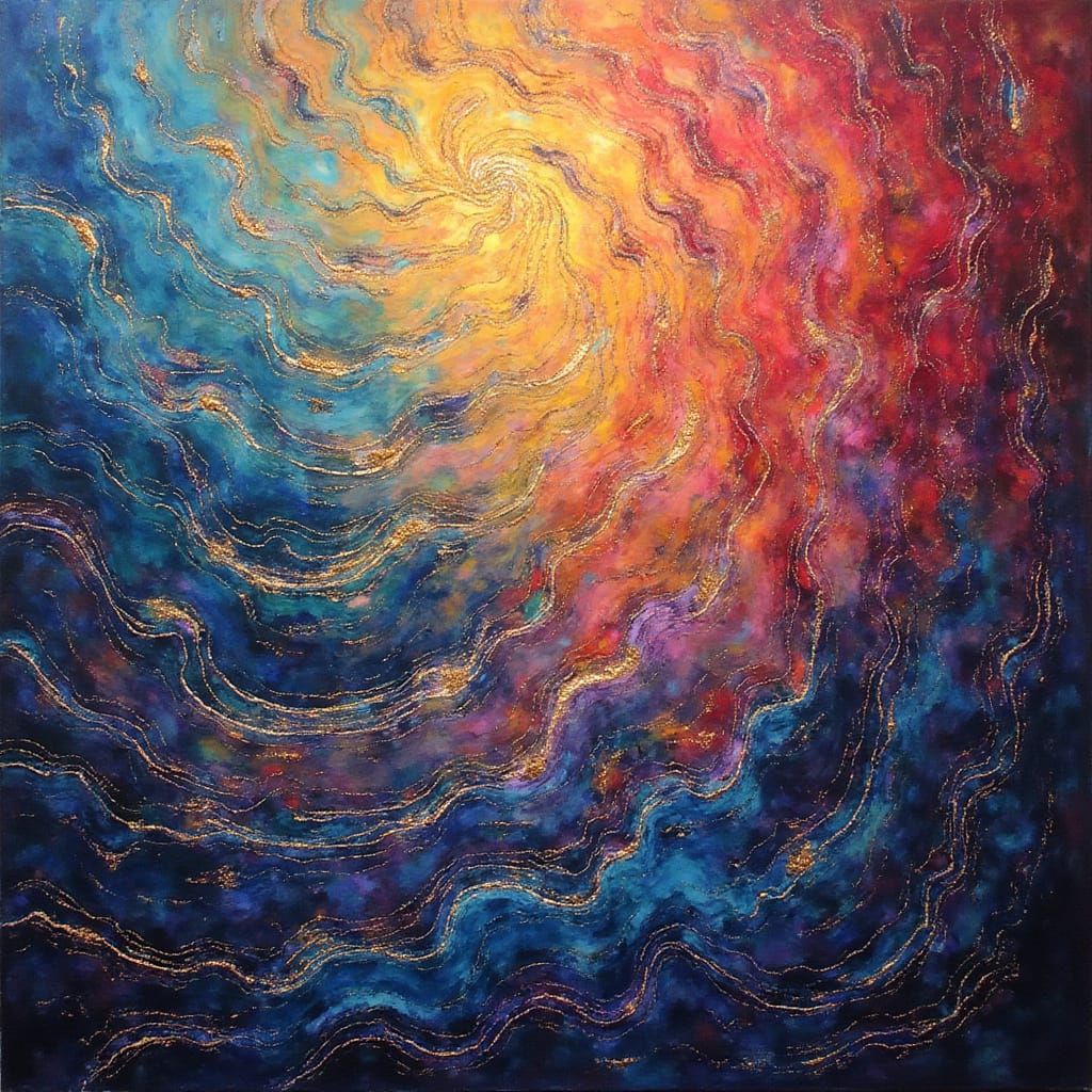 Ethereal Soundscapes in Iridescent Waves - AI Art