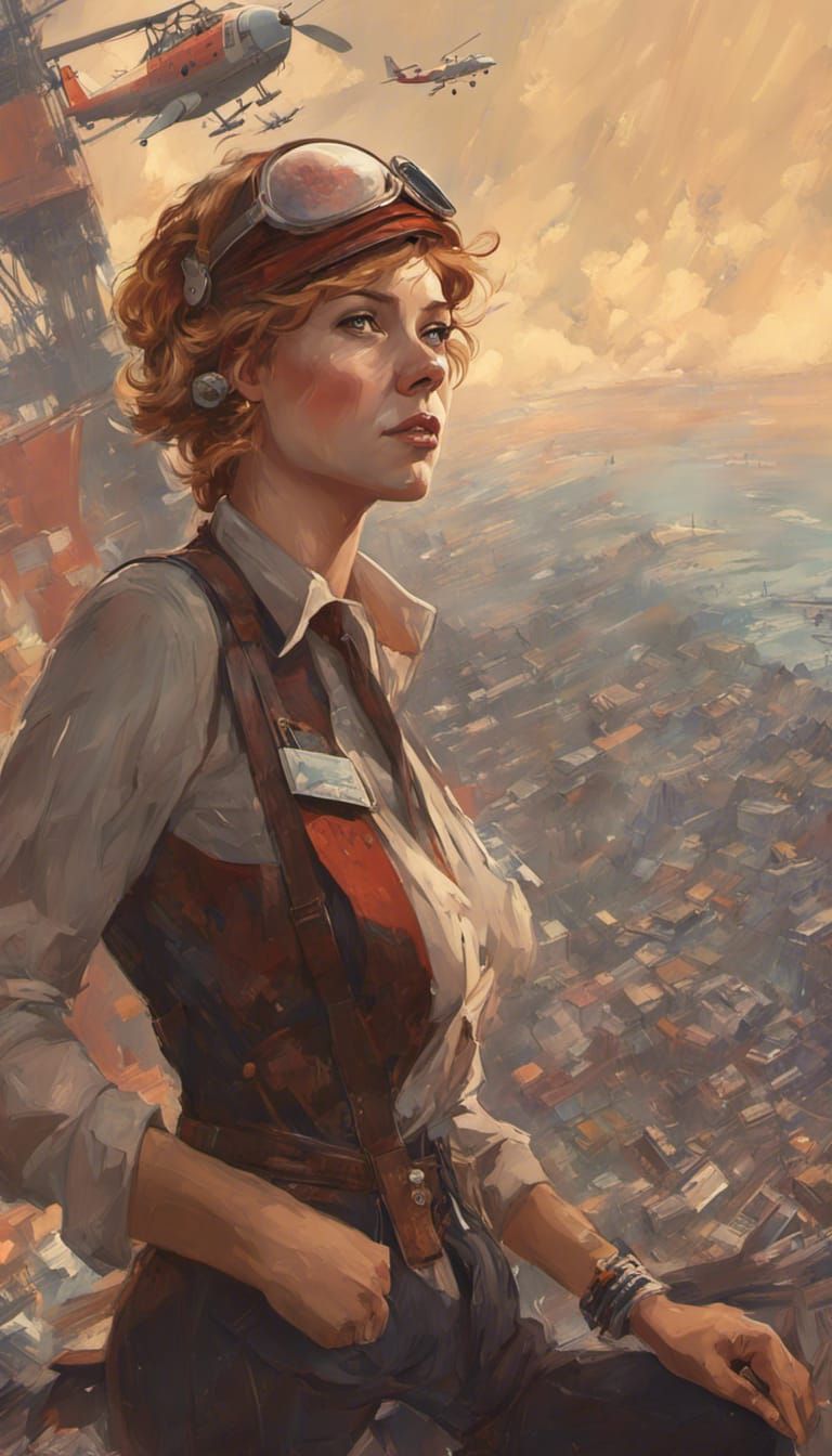 Scarlett Johansson as Amelia Earhart - AI Generated Artwork - NightCafe ...