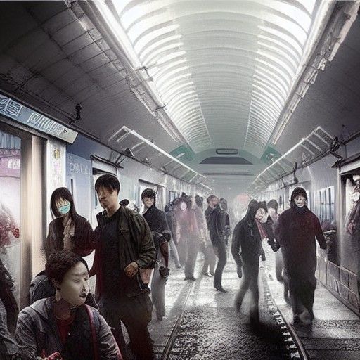 seoul subway invaded by zombies in a dystopia - AI Generated Artwork ...