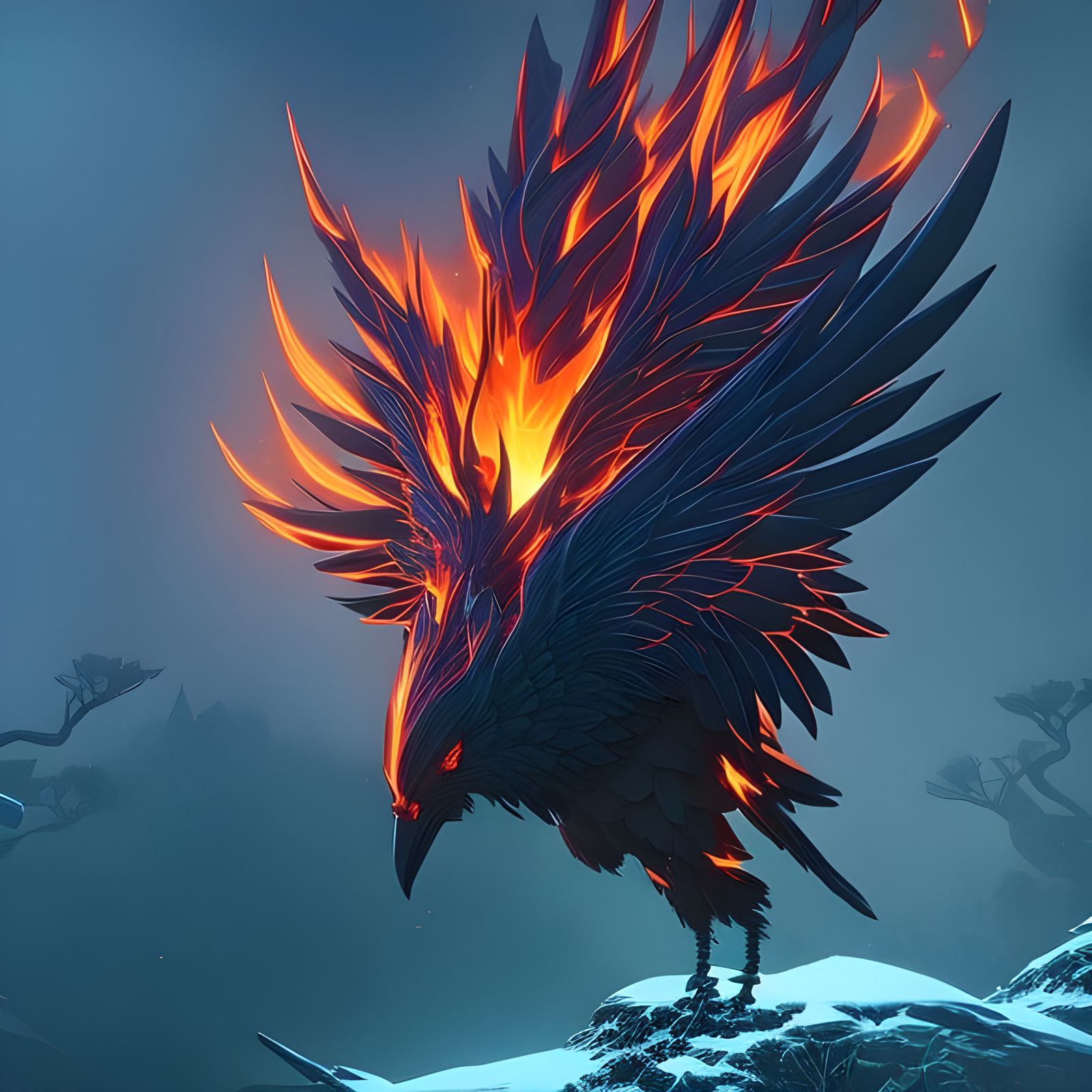 Geometric Phoenix - AI Generated Artwork - NightCafe Creator