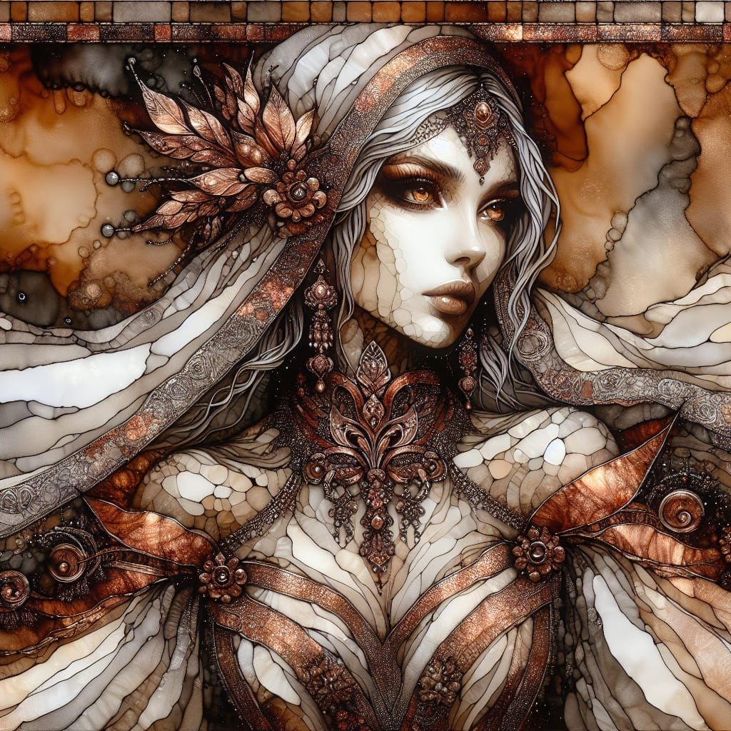 Copper princess - Copper Princess in Dramatic Digital Painti...