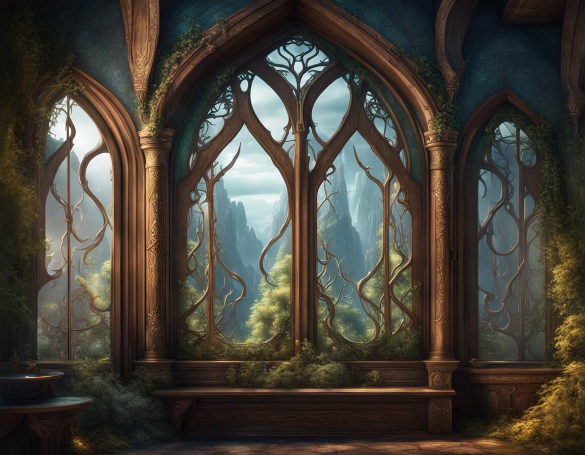 elven window view - AI Generated Artwork - NightCafe Creator