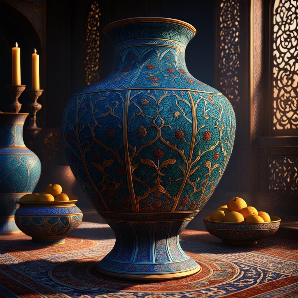 Persian Style Vase - AI Generated Artwork - NightCafe Creator