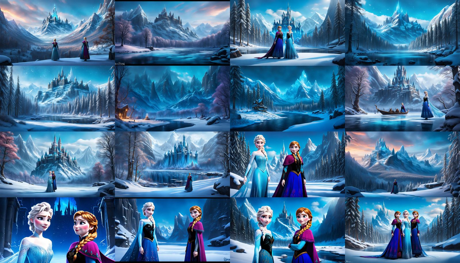 Elsa and Anna from Frozen - AI Generated Artwork - NightCafe Creator