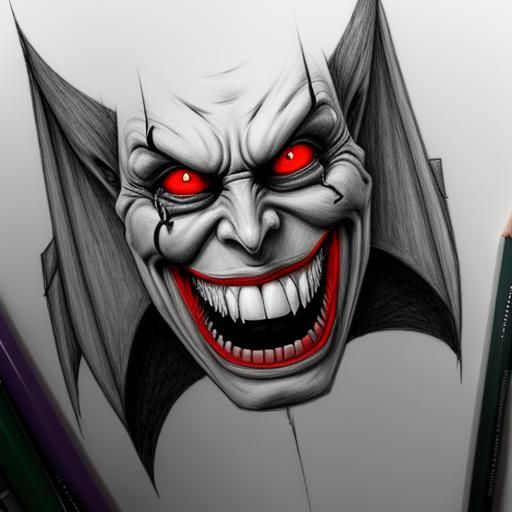 rework drawing into a evil grin - AI Generated Artwork - NightCafe Creator