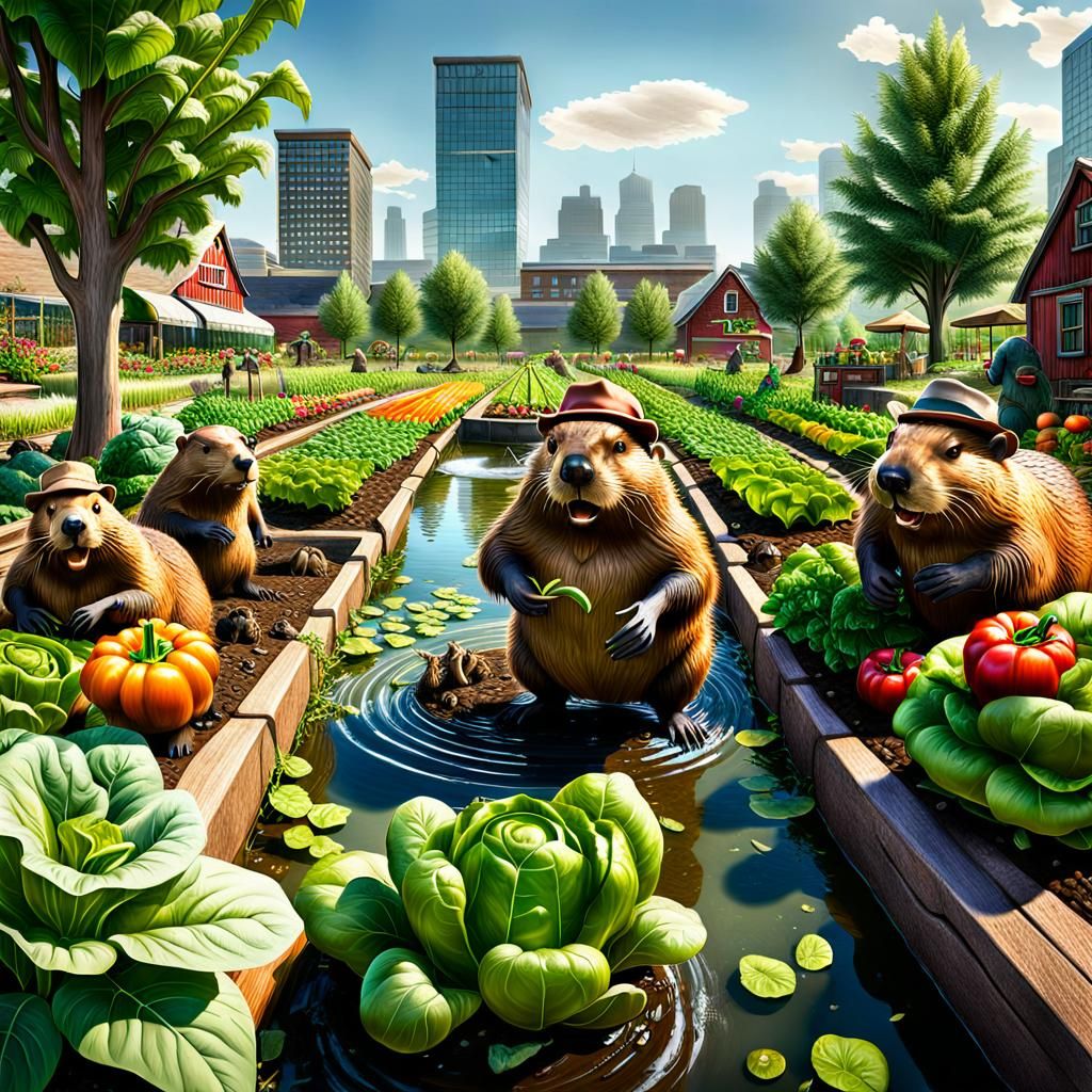 Future-Earth, BEAVER WORLD: Providing food for the city. - AI Generated ...