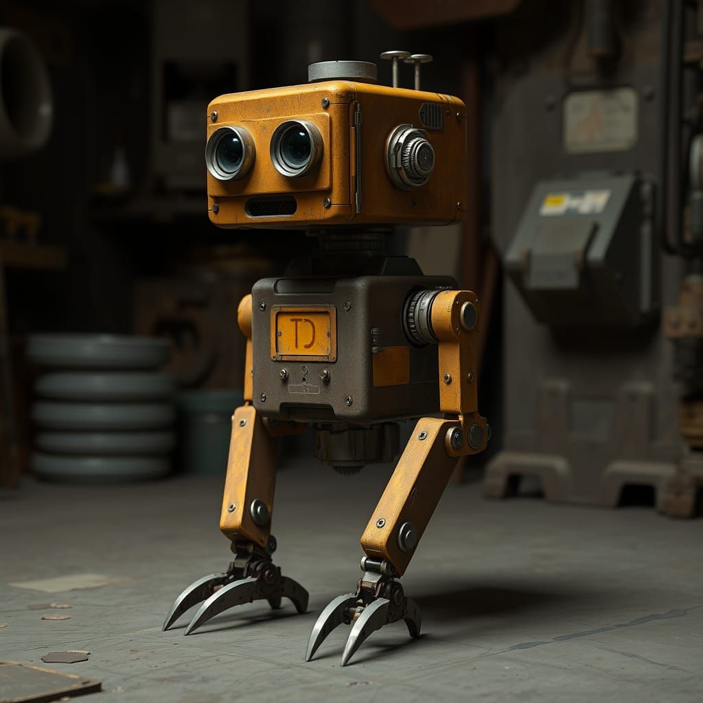 Gritty T3-Series Utility Droid in Industrial Works... - AI Art