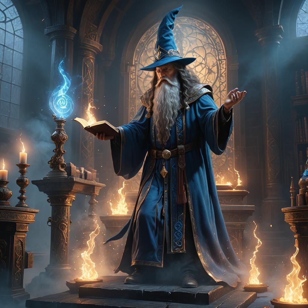 Wizardy Blue - AI Generated Artwork - NightCafe Creator