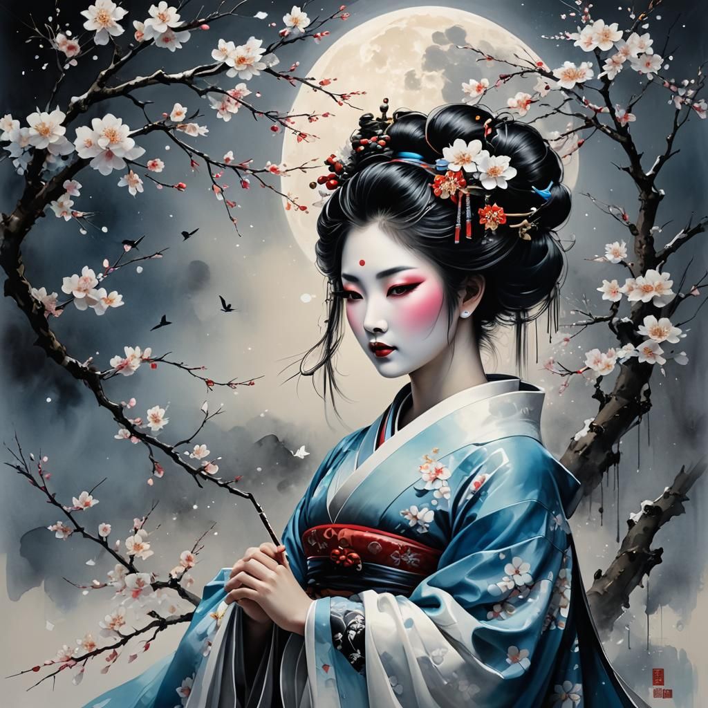 ADMIRING THE SAKURA - AI Generated Artwork - NightCafe Creator