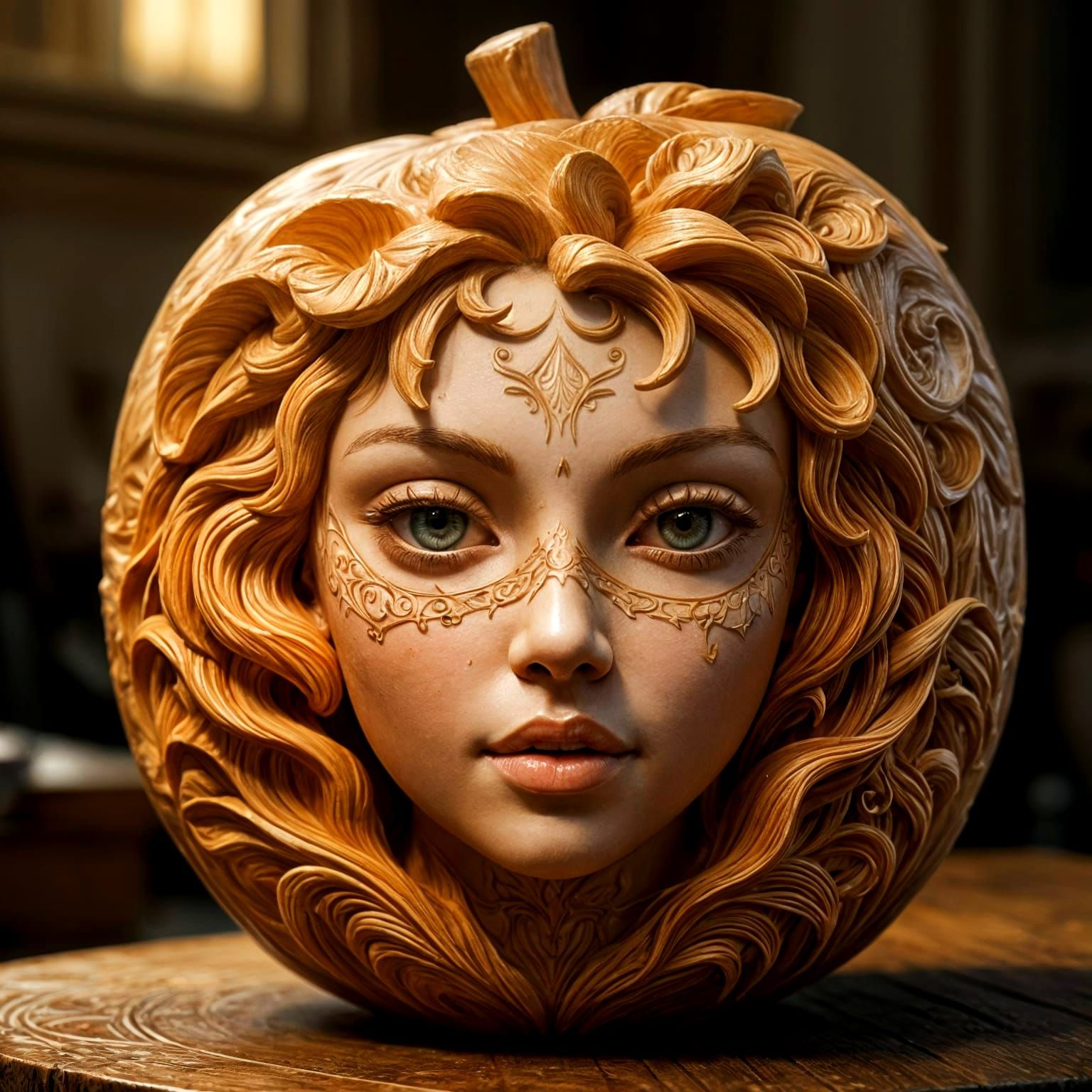 peach - Ethereal Peach Portrait in Hyper-Realistic Digital A...