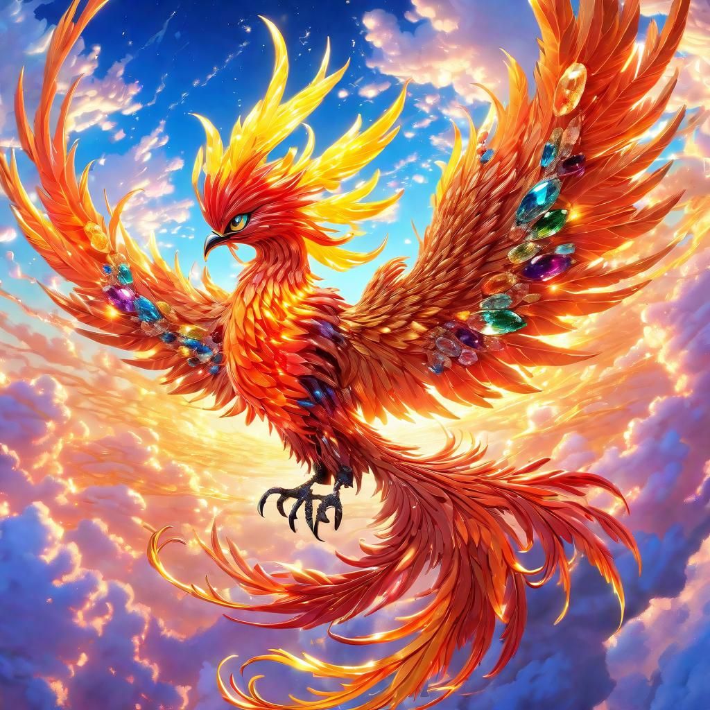 Crystal Phoenix - AI Generated Artwork - NightCafe Creator