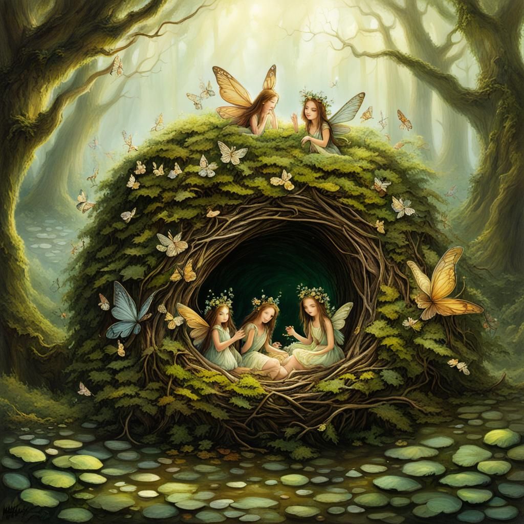 nest of fairies - AI Generated Artwork - NightCafe Creator