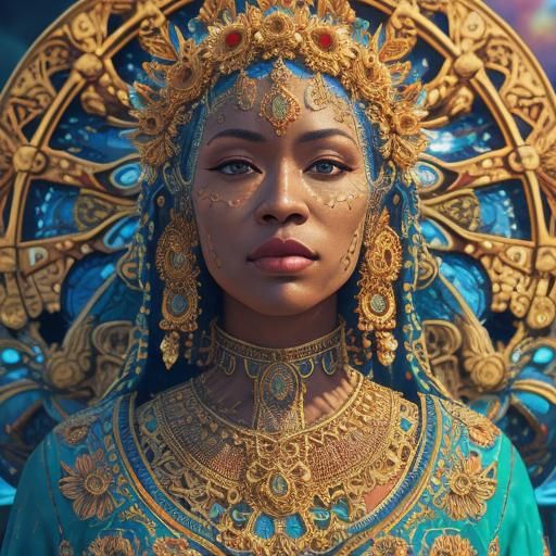 Cerulean high priestess - AI Generated Artwork - NightCafe Creator