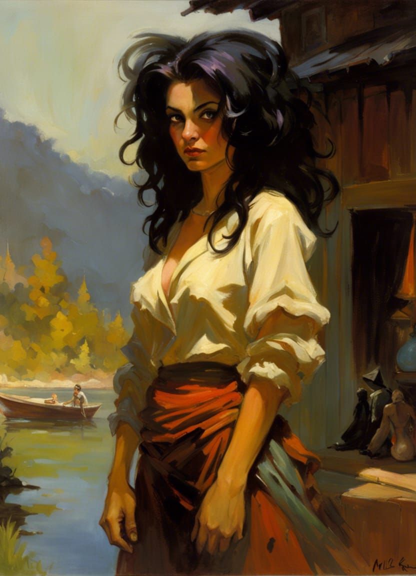 Lake house (Gerald Brom & Frank Frazetta) - AI Generated Artwork ...