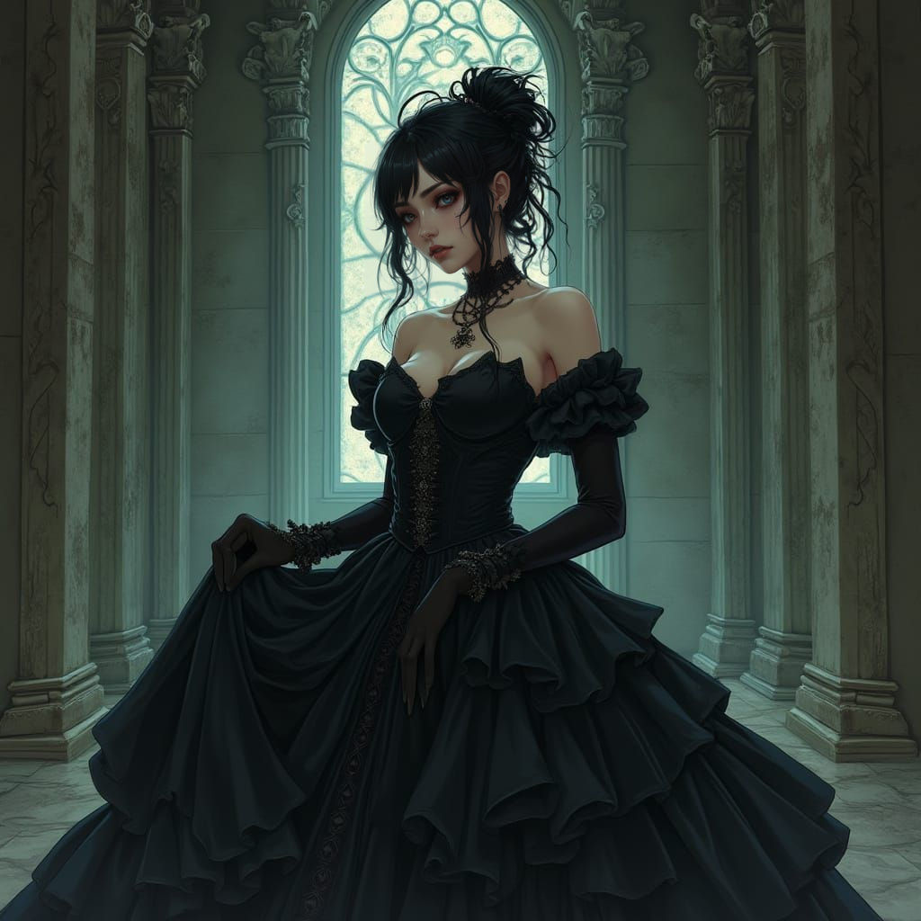 afk Gothic Anime Beauty Portrait - Gothic Anime Beauty Portr...