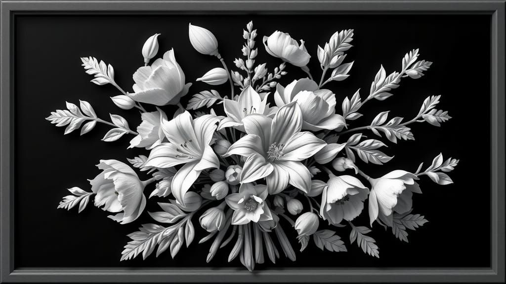 3d rococo relief, depth map, front view orthogonal, grayscale, no shadows, no light, no angle ...