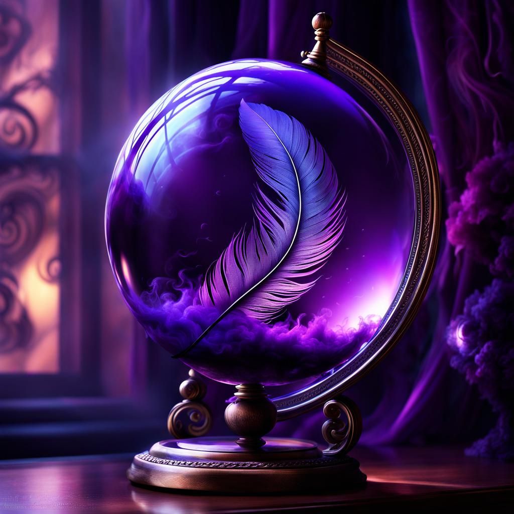 Purple magical feather - AI Generated Artwork - NightCafe Creator