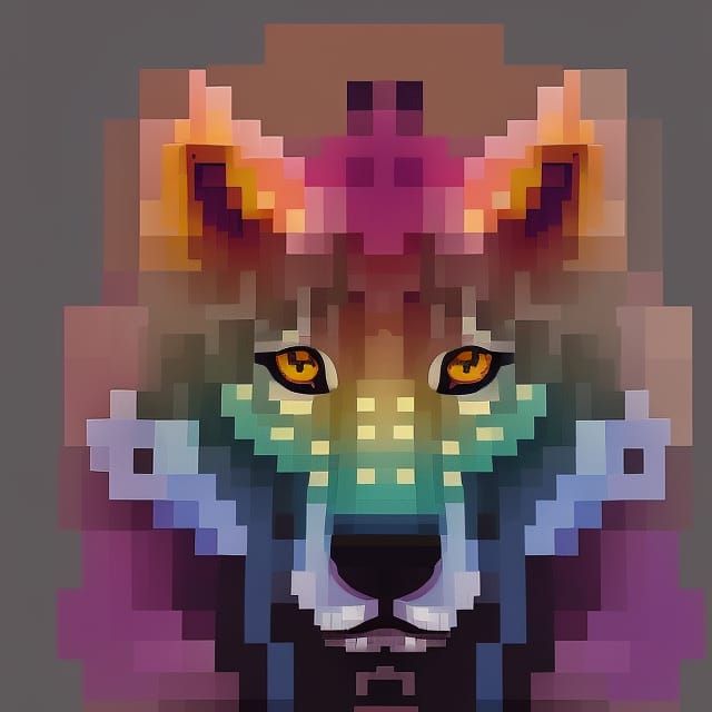 pixelated pixel art that is pixelized, wolf face, 8 bit pixelation - AI ...