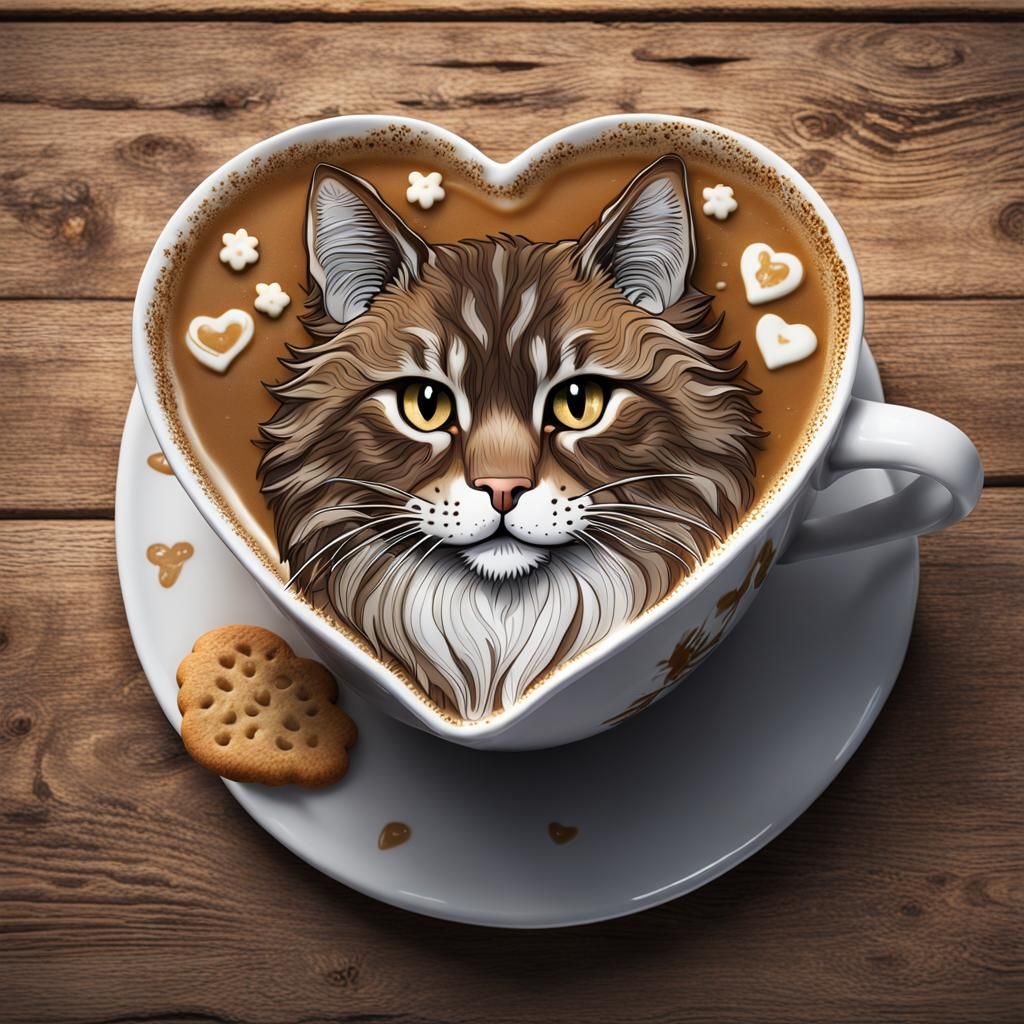 The purrfect coffee... - AI Generated Artwork - NightCafe Creator