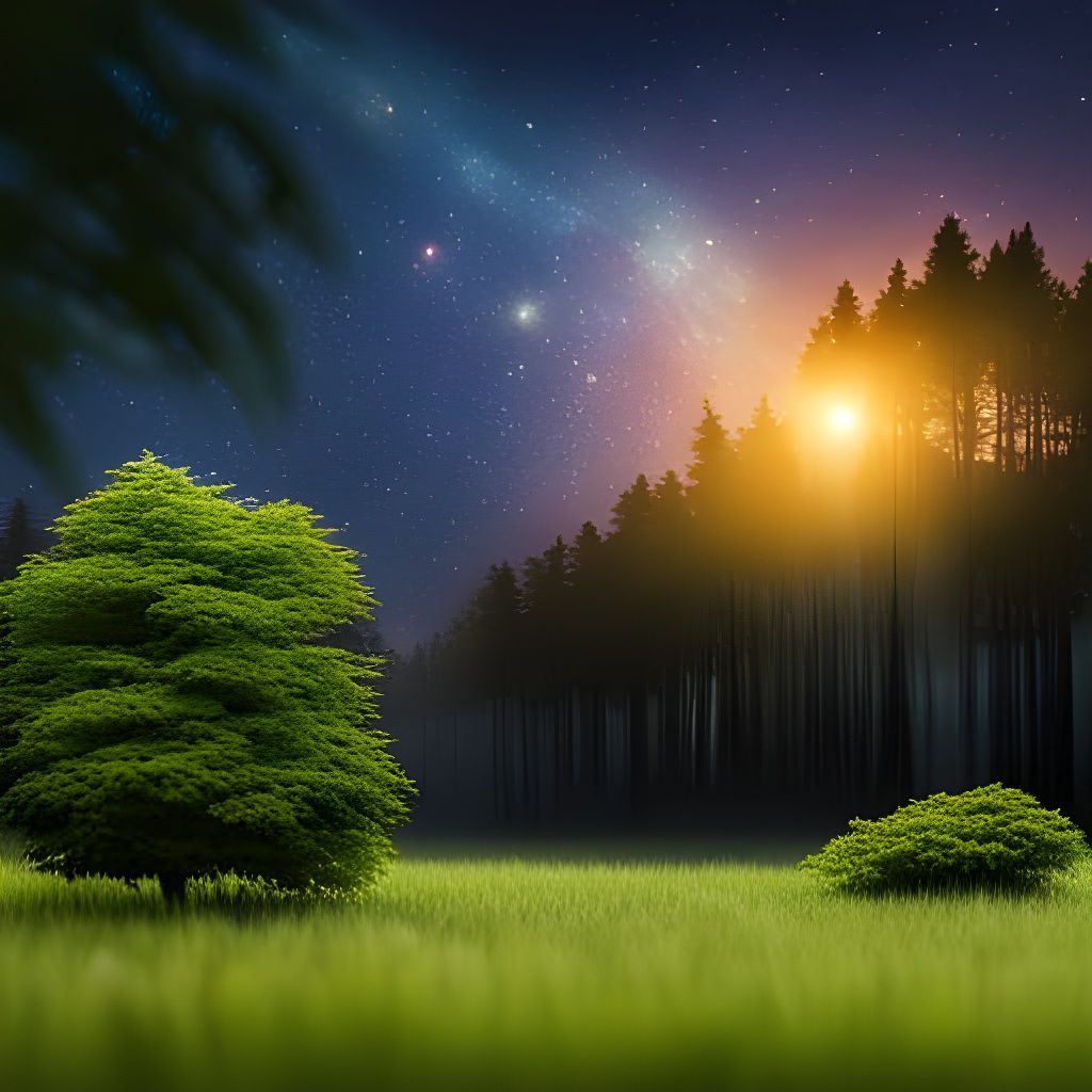 Milky Way over a moonlit field. - AI Generated Artwork - NightCafe Creator