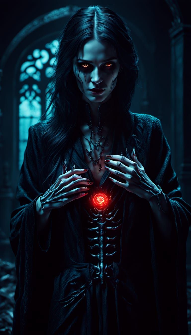 A bright-electric-blue-colored skeleton prince wearing a luxuriously ...