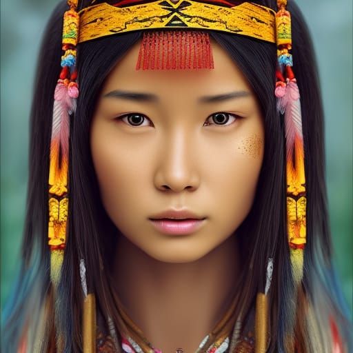 Woman From Tákha Tribe. - AI Generated Artwork - NightCafe Creator