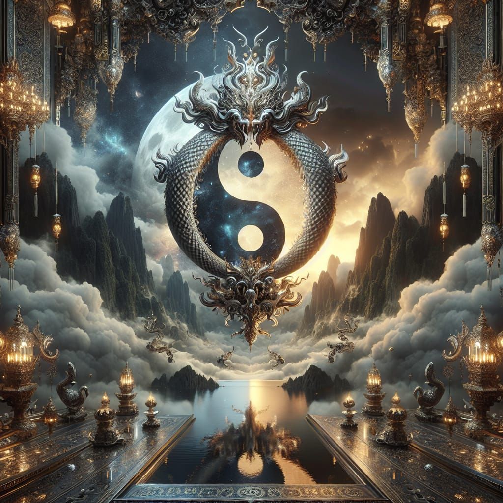 Year of the SNAKE - Ying Yang - Moon - Mirror Image Snake - 2025