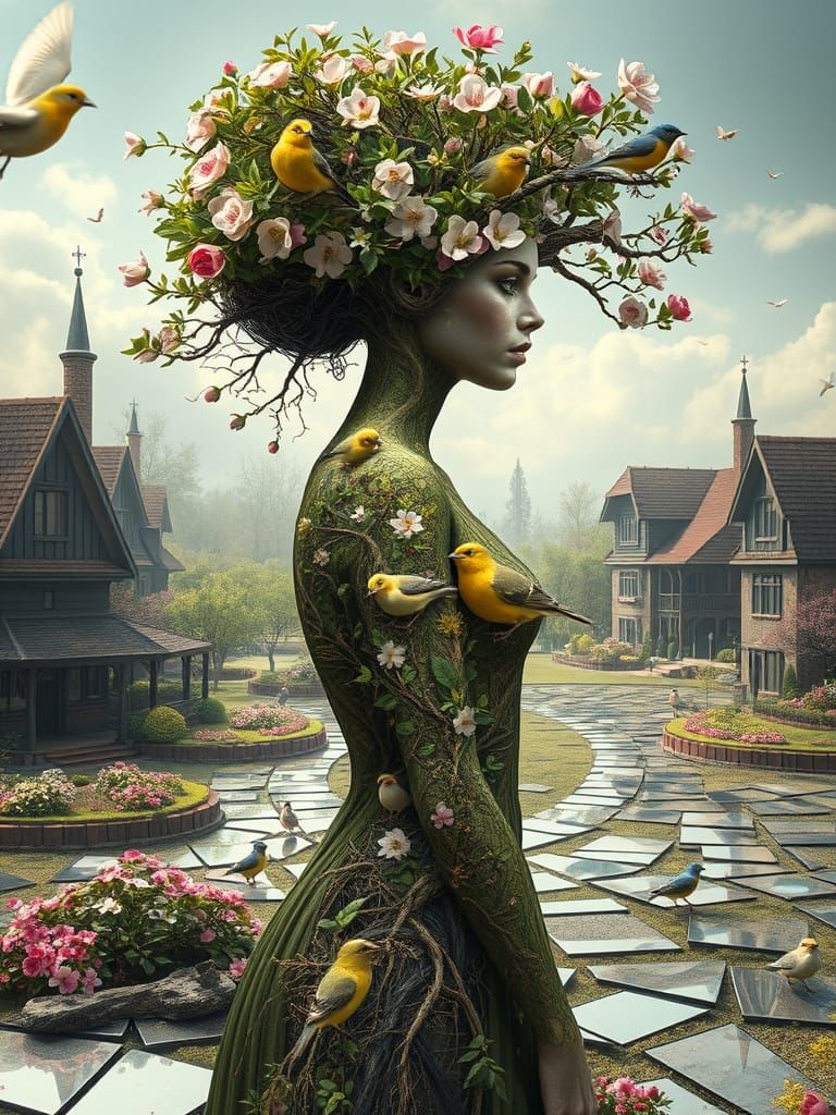 Ethereal Tree Maiden Blooms in Surreal Springtime ... - AI Art