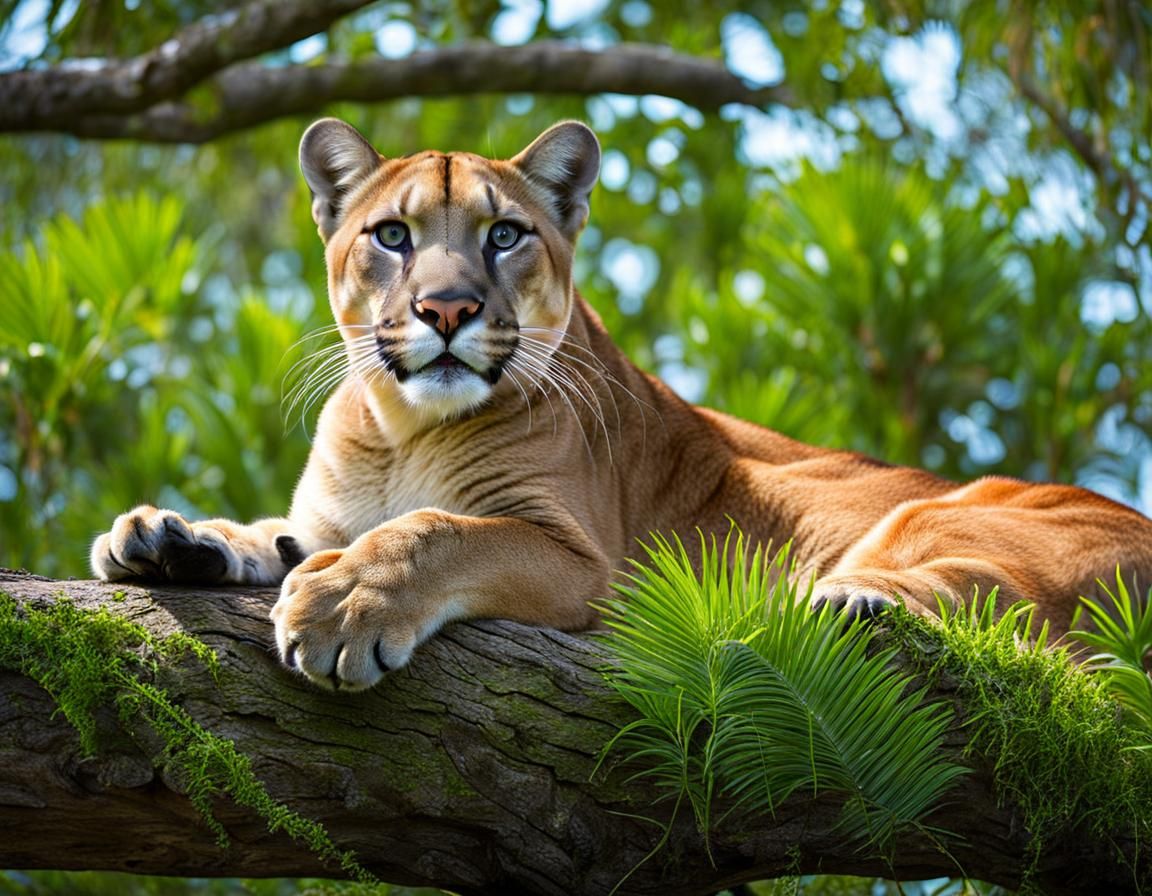 Florida Panther Endangered Species in his natural habitat keeping them ...