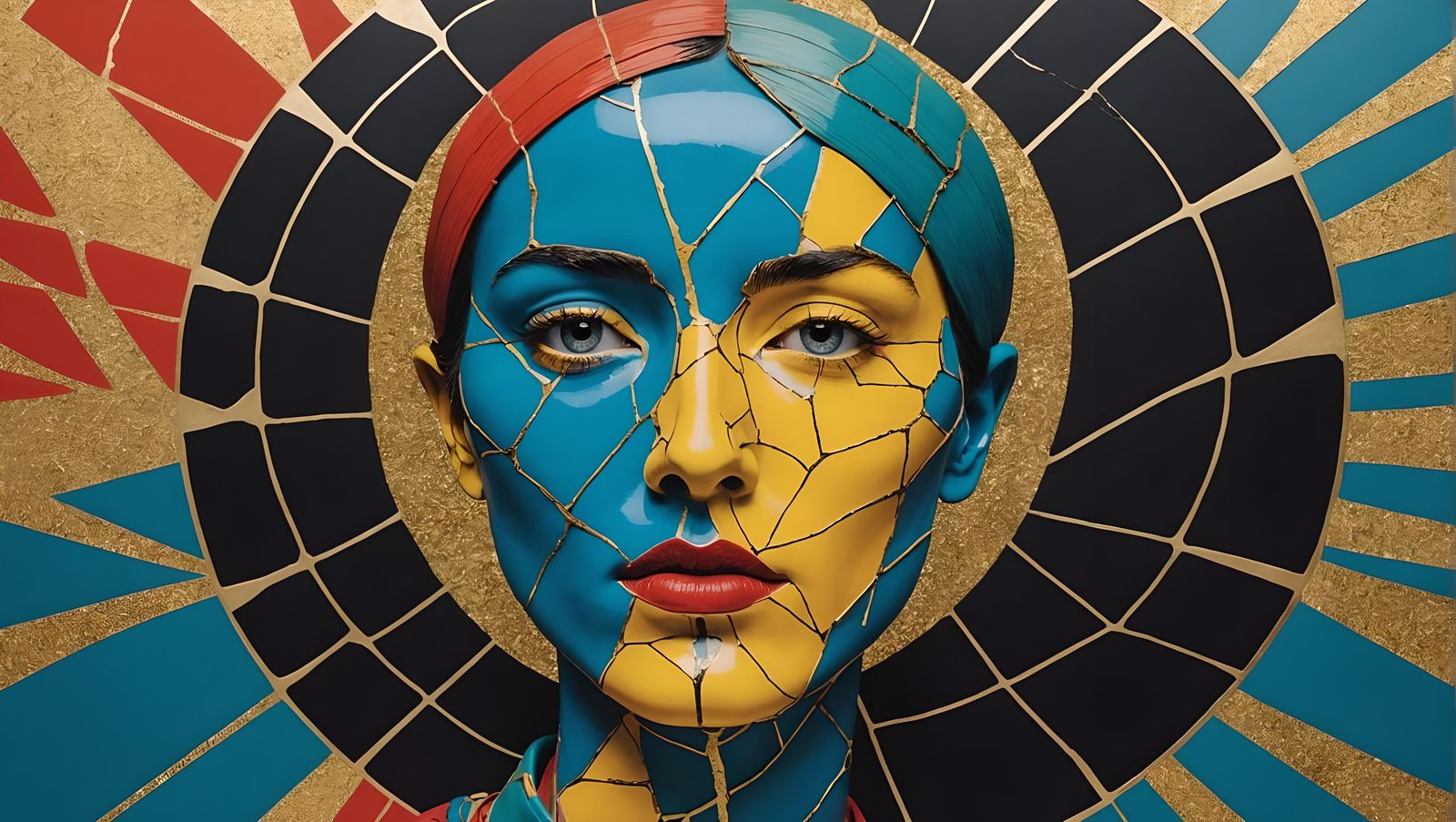 colourful epic kintsugi man ray depth illusions - AI Generated Artwork ...