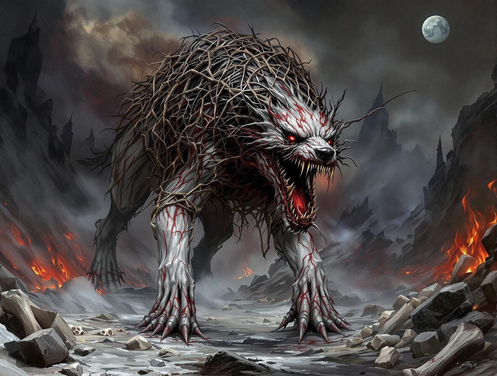 The Hyena of Gehenna, hell's apex predator, twisted facsimile of an ...