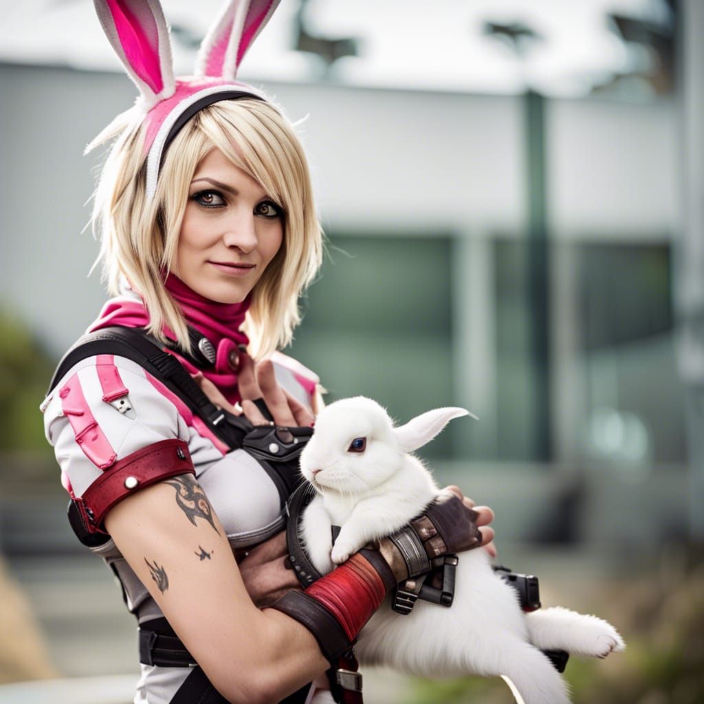 Tiny Tina from borderlands with her white rabbit - AI Generated Artwork ...