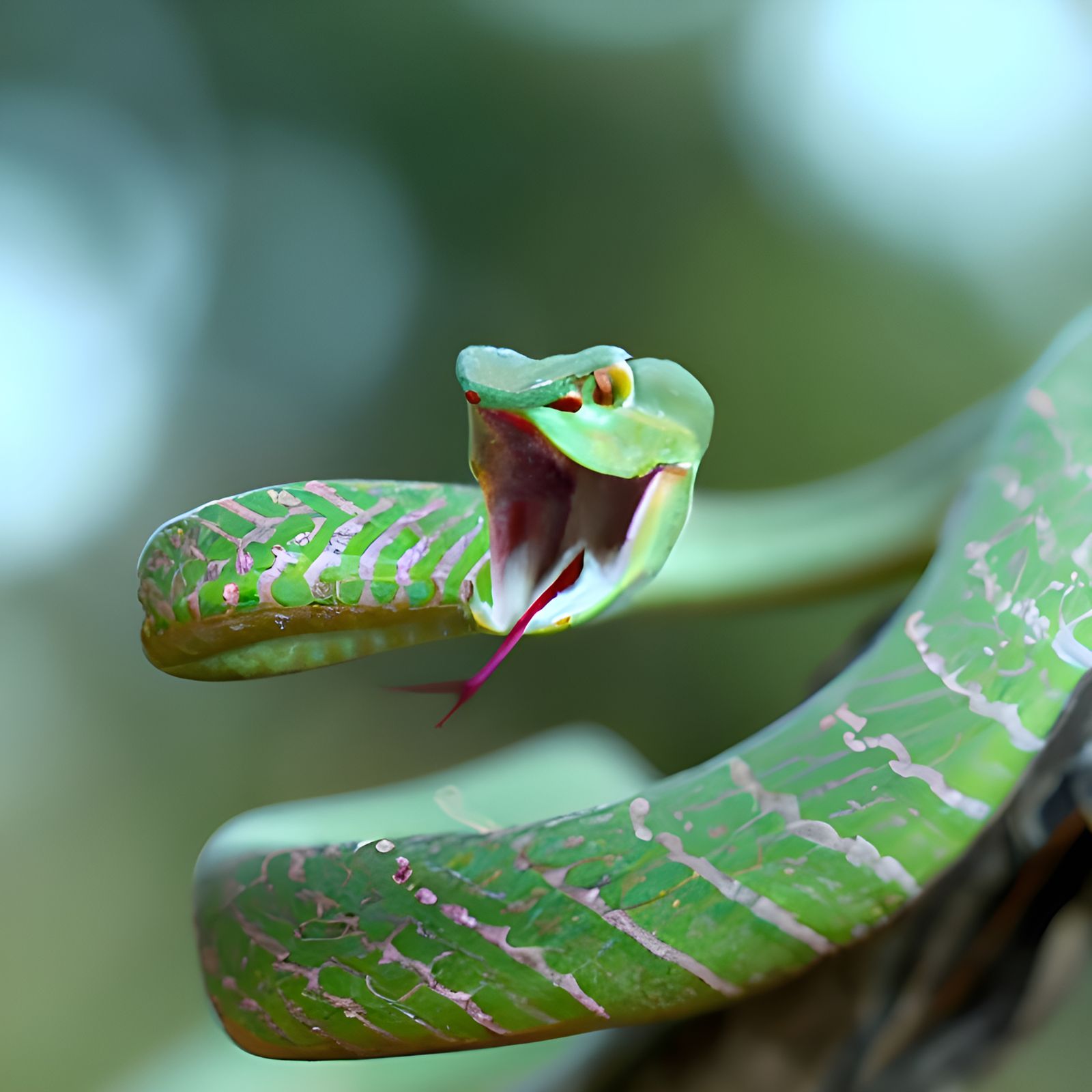 Emerald viper - AI Generated Artwork - NightCafe Creator