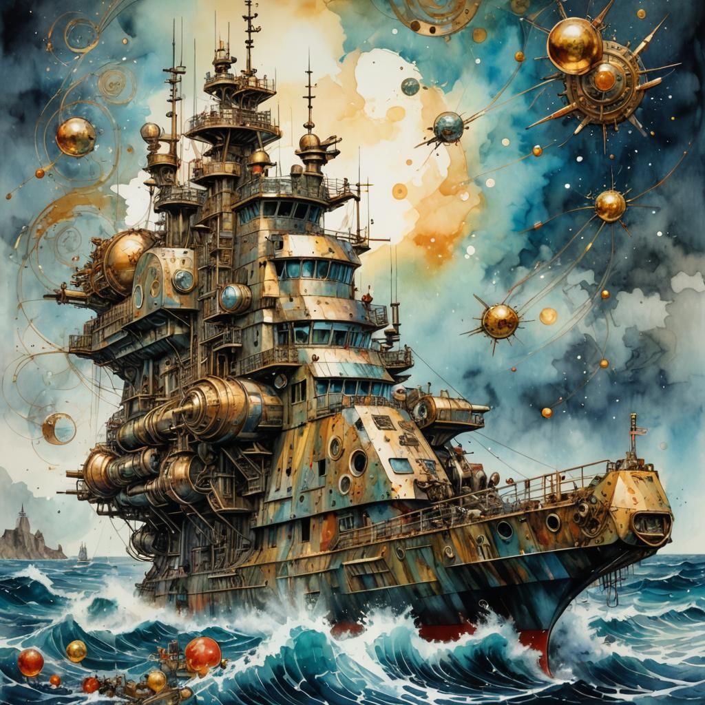 Futuristic Warship - AI Generated Artwork - NightCafe Creator