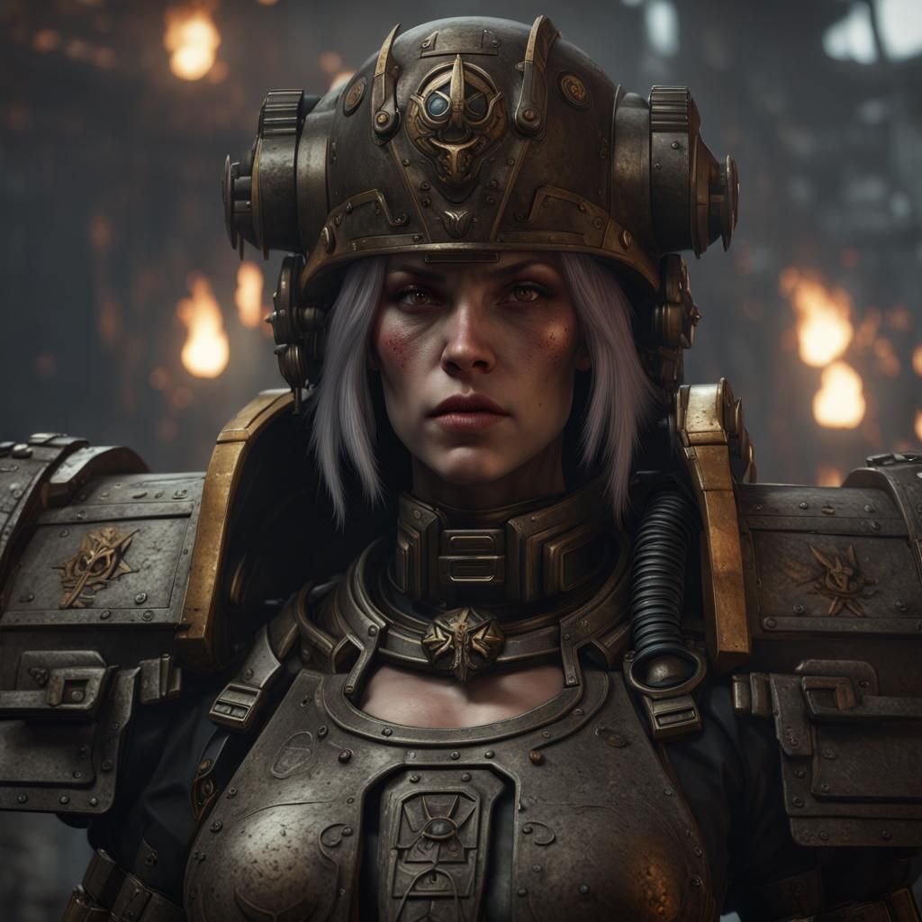 warhammer 40k inspired female, masterpiece, best quality, CG, wallpaper ...