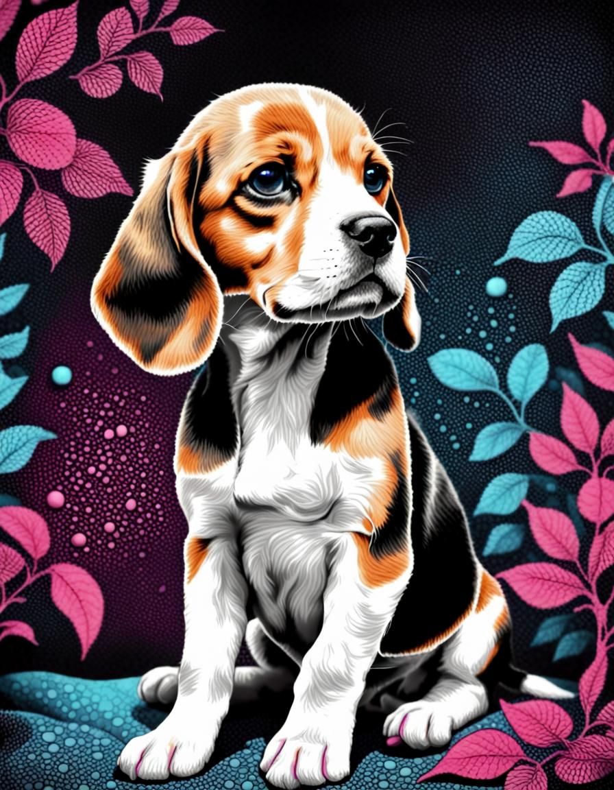 Beagle Puppy 2 - AI Generated Artwork - NightCafe Creator