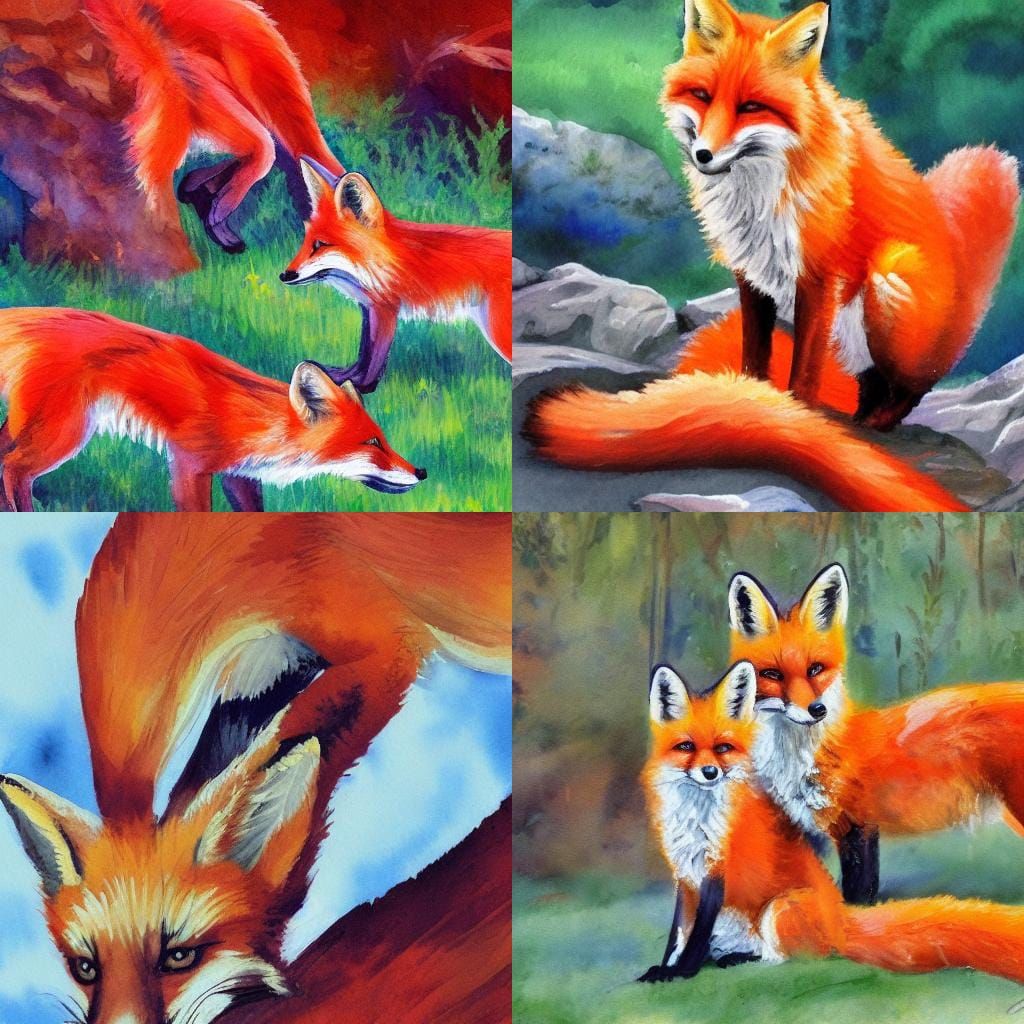 Red Fox tails - AI Generated Artwork - NightCafe Creator