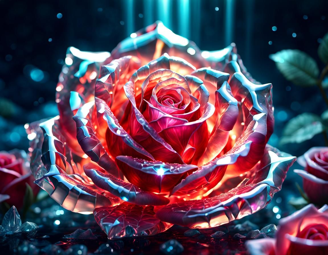 Crystal Rose - AI Generated Artwork - NightCafe Creator