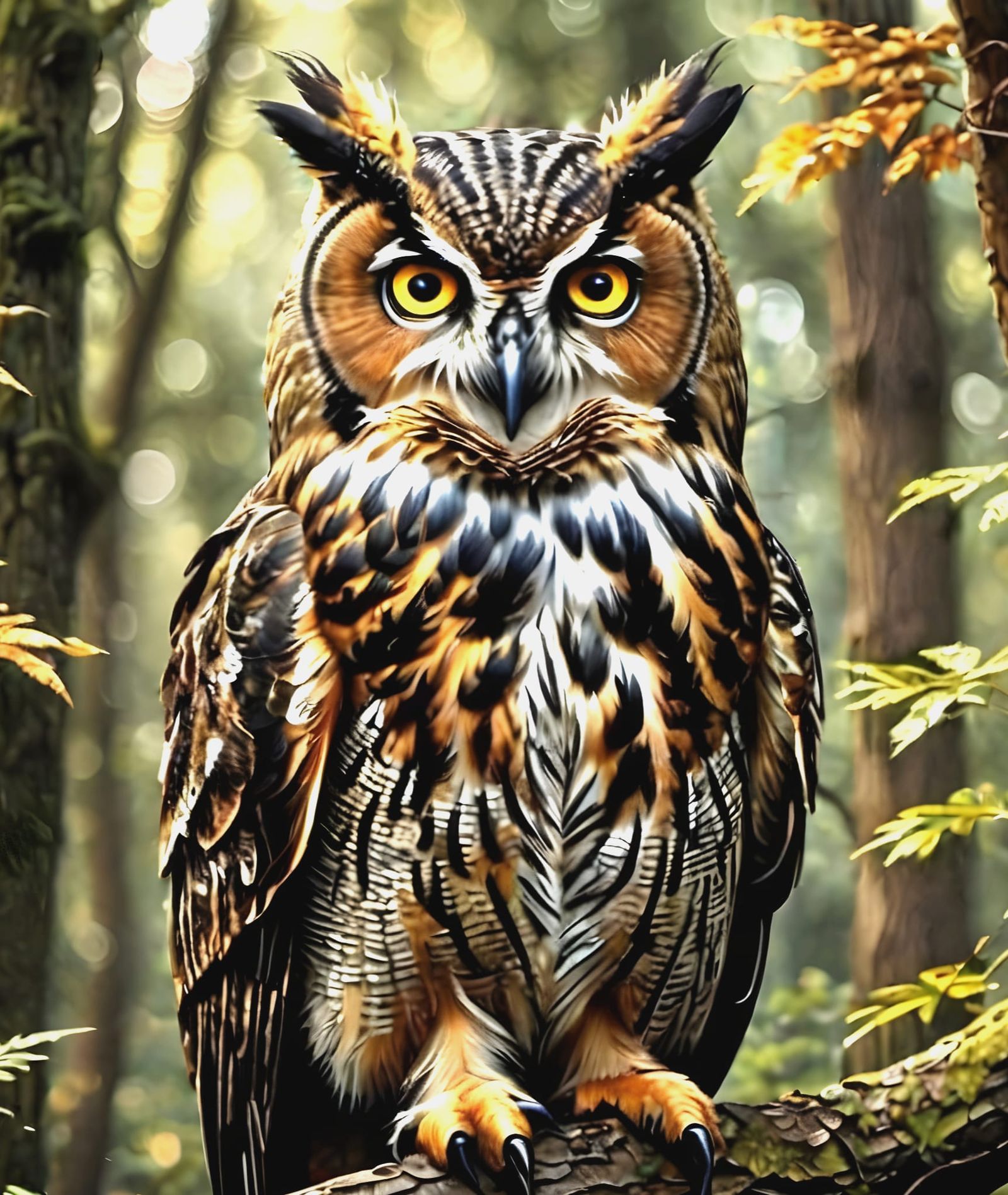 Rainy Day, Great Horned Owl - Rainy Day, Great Horned Owl