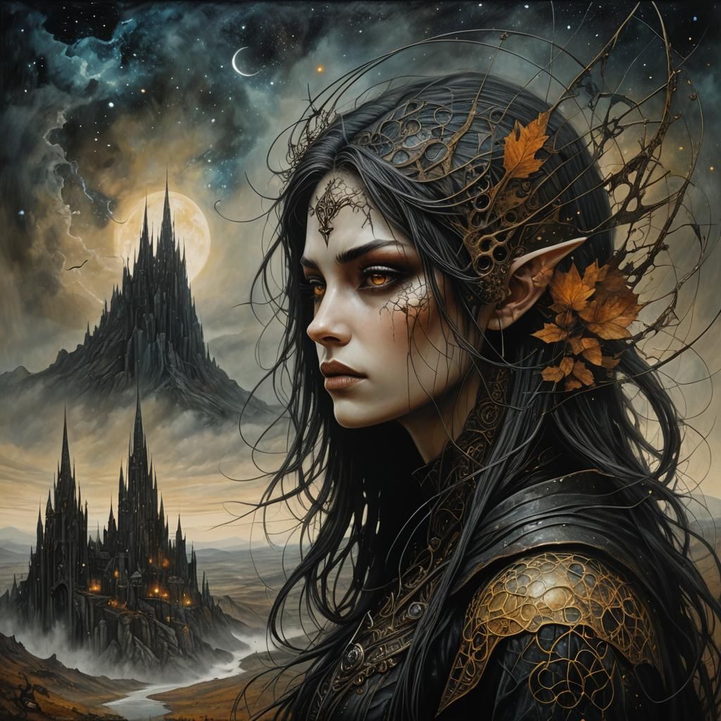 DARK ELF GIRL - AI Generated Artwork - NightCafe Creator