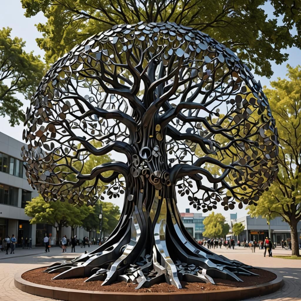 Metal tree - AI Generated Artwork - NightCafe Creator