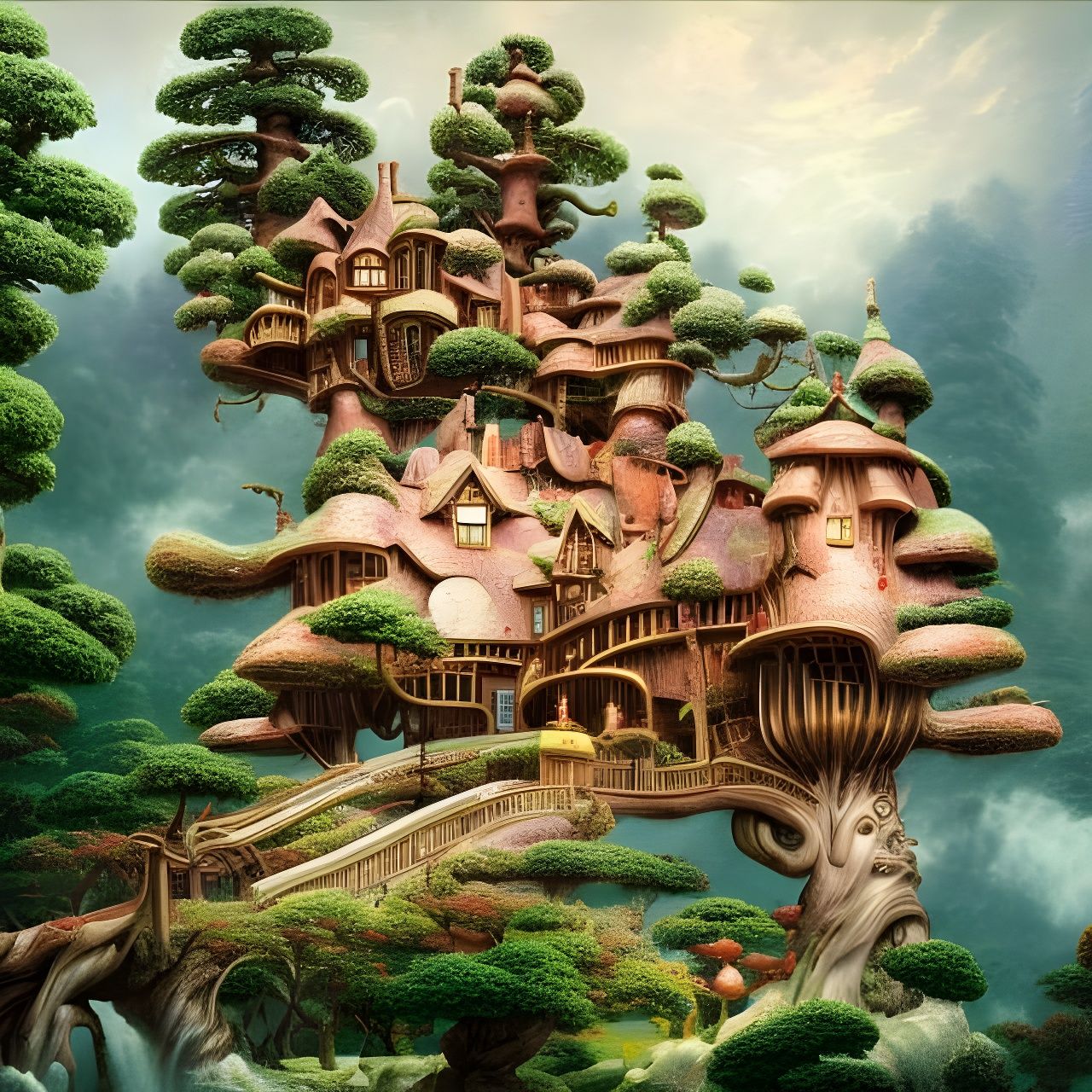 Elven Mansion - AI Generated Artwork - NightCafe Creator