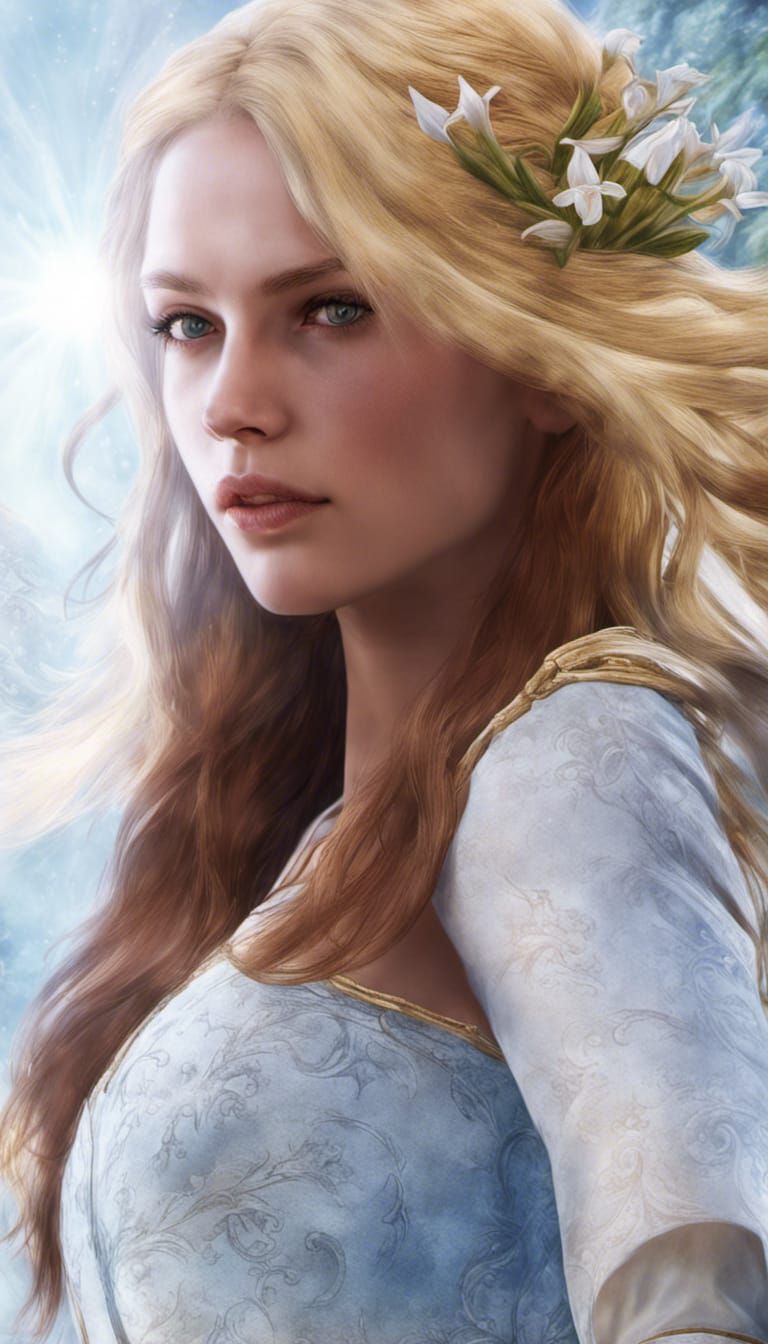 a young blonde goddess of dibella from elder scrolls skyrim with her ...