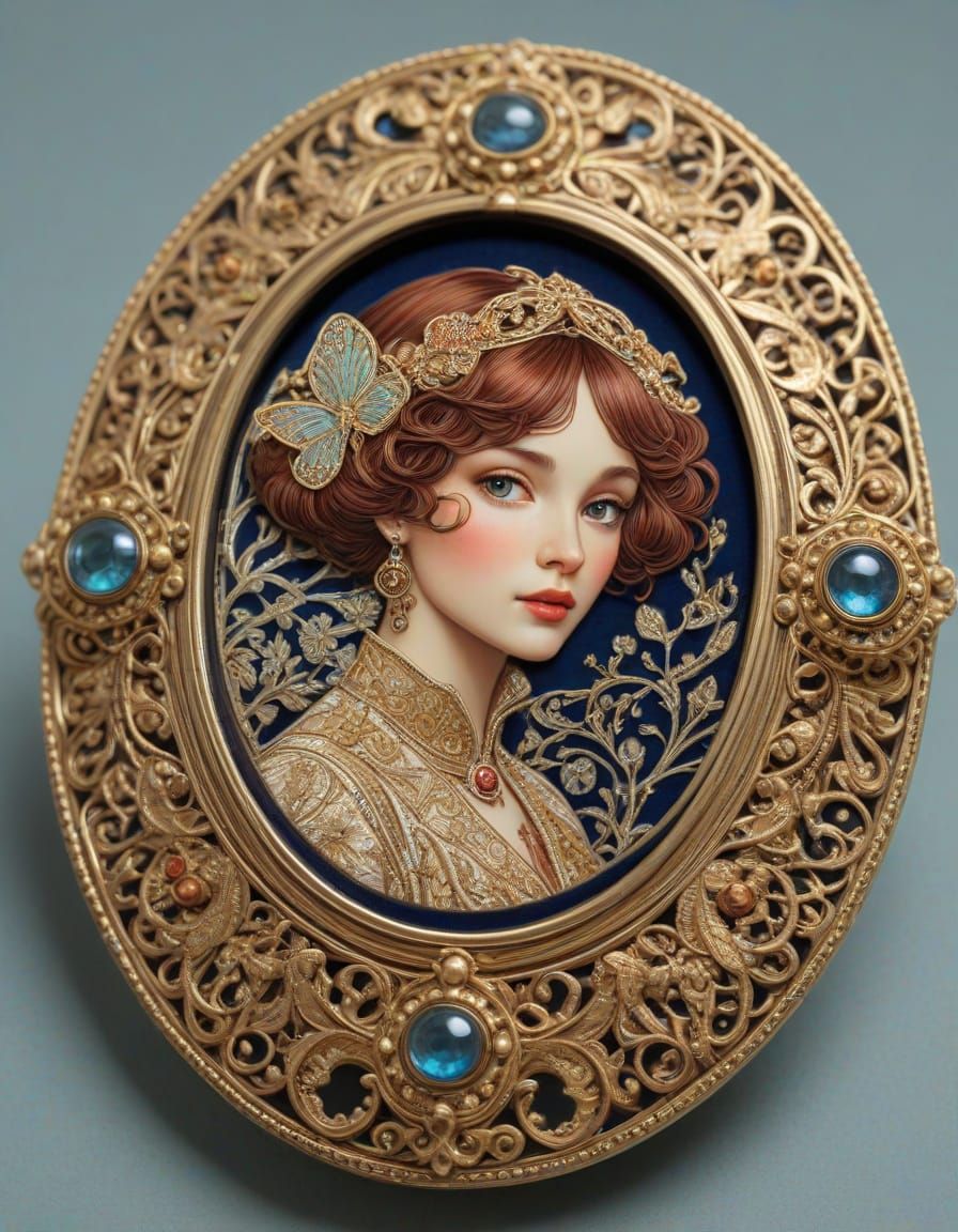 Whimsical Broach Camera in Folk Art Style with Fis... - AI Art