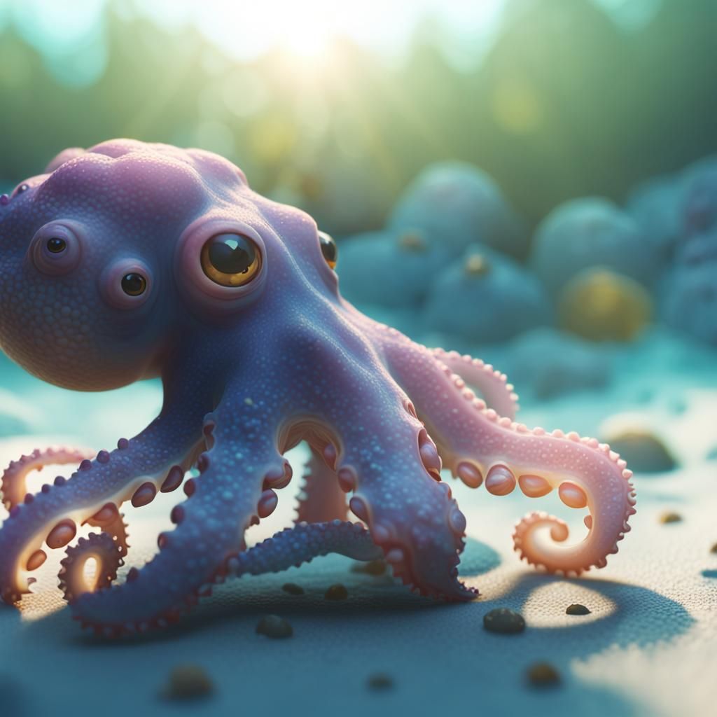 Octopus Along the Sea Floor - AI Generated Artwork - NightCafe Creator
