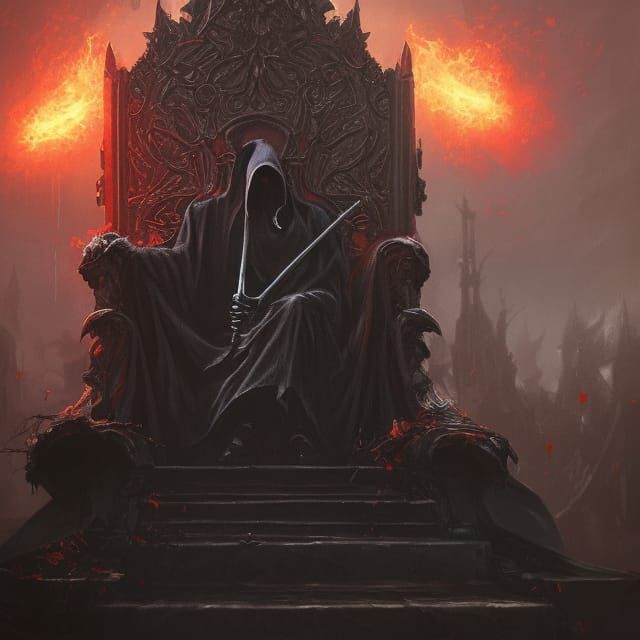 Grim Reaper on his throne - AI Generated Artwork - NightCafe Creator