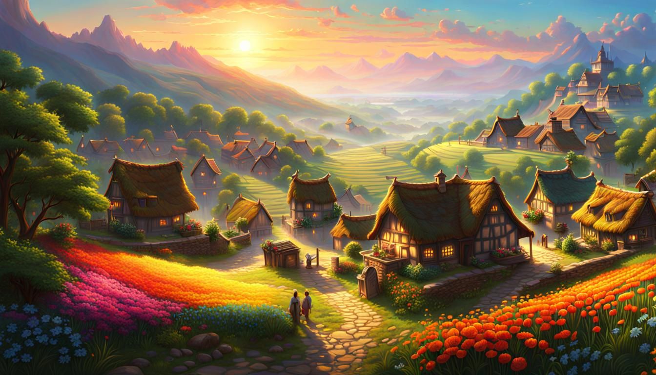 Village - AI Generated Artwork - NightCafe Creator