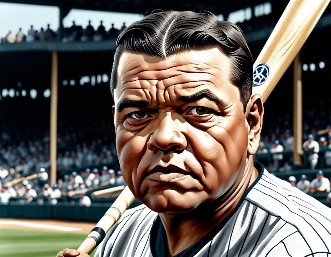 Babe Ruth: Ready to Bat - AI Generated Artwork - NightCafe Creator