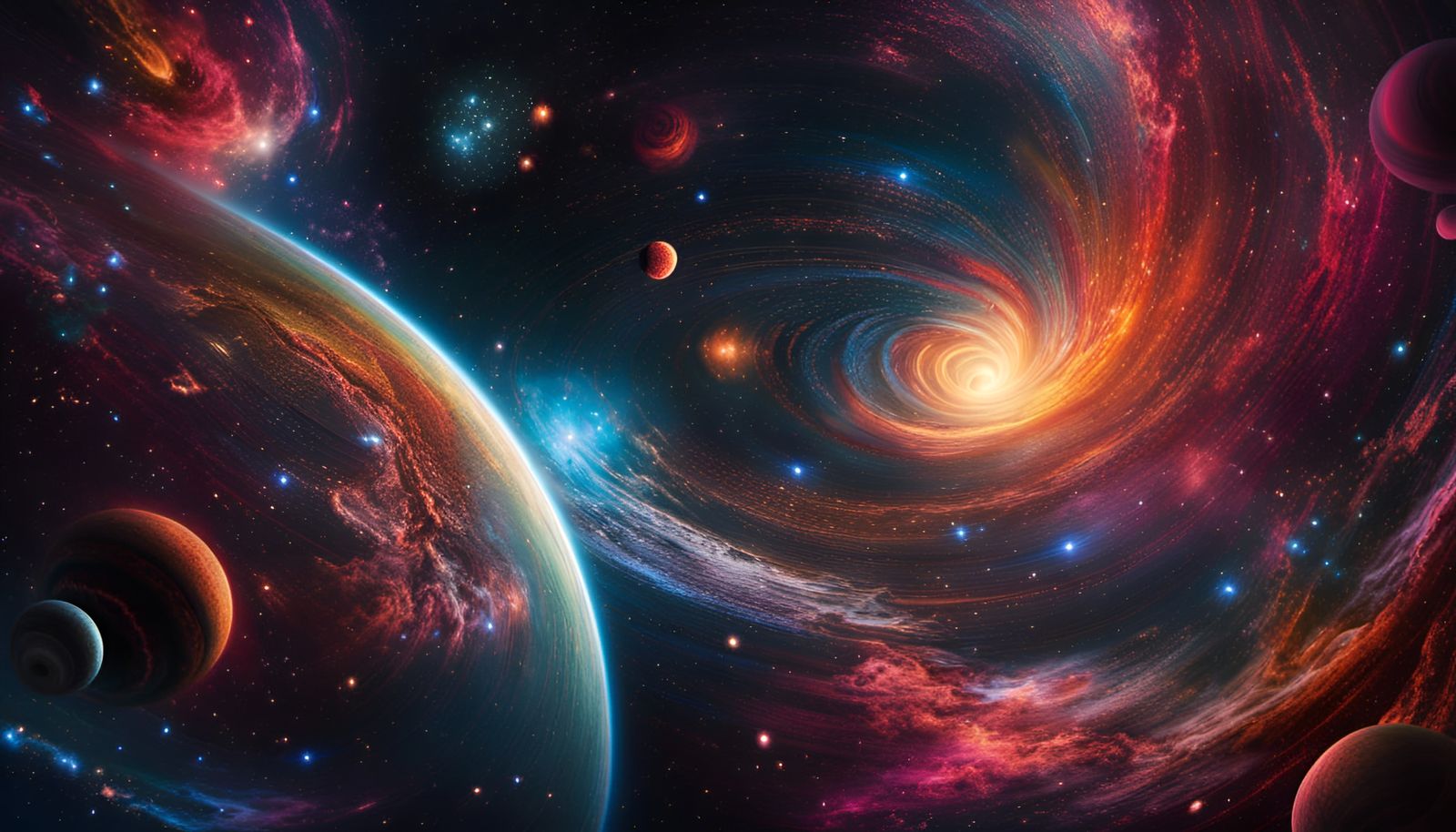 a psychedelic, dizzying vision of deep space intricate details, HDR ...