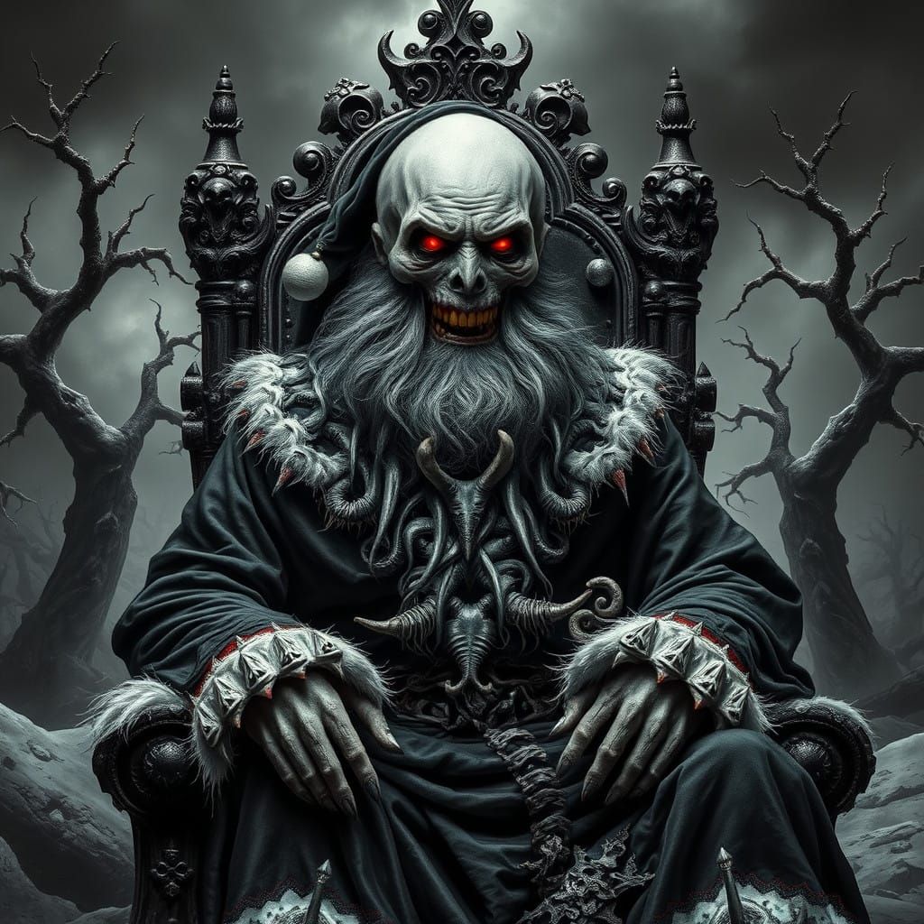 Santa Clause, Christmas scene, Christmas 1000X horror, black and gray ...